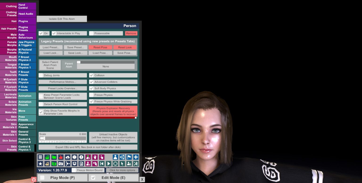 VaMでアニメーションを作る 簡単なダンス作成とBGMの流し方